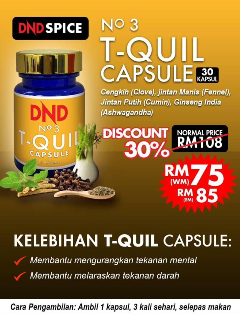 DND NO.3 T-QUIL CAPSULE - DND Health Wellness